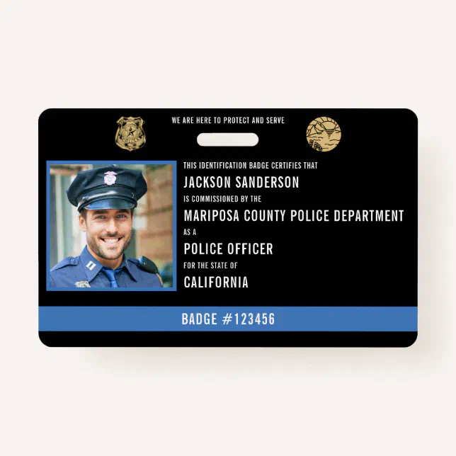 Personalized Police Officer Law Enforcement ID Badge | Zazzle