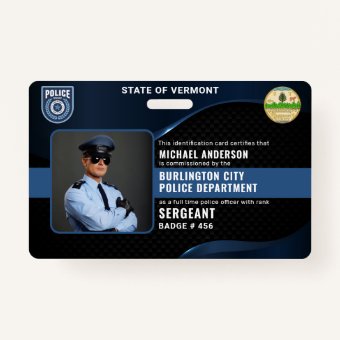 Personalized Police Officer Law Enforcement ID Badge | Zazzle