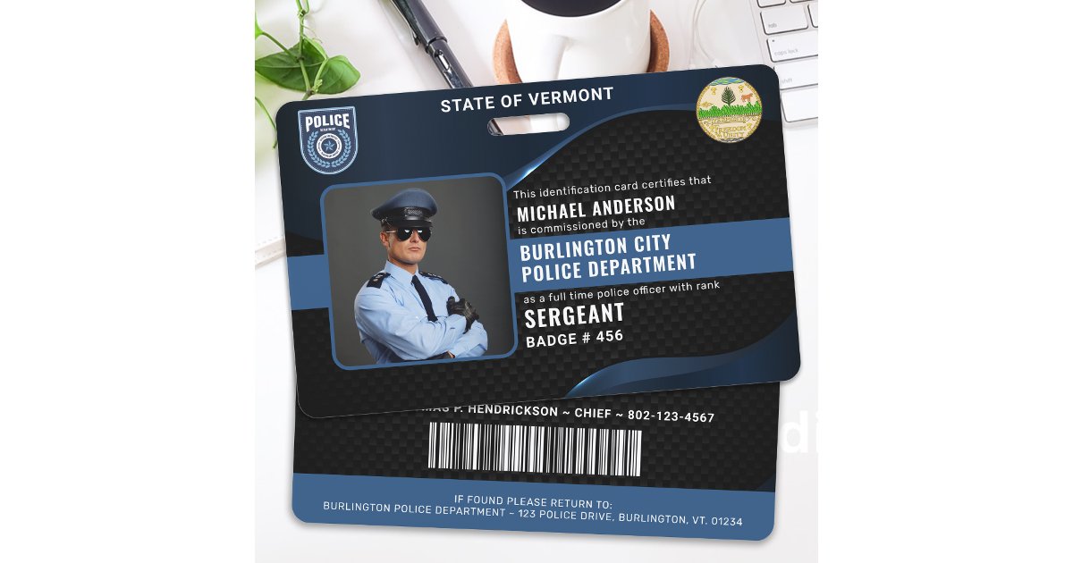Personalized Police Officer Law Enforcement ID Badge | Zazzle