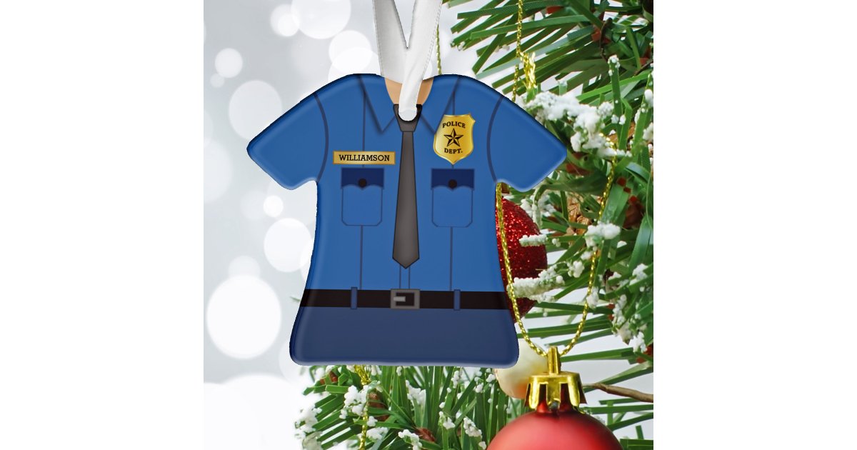 Personalized Police Officer Ornament | Zazzle