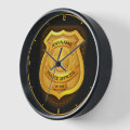 Personalized Police Officer Sheriff Cop NAME Badge Clock | Zazzle