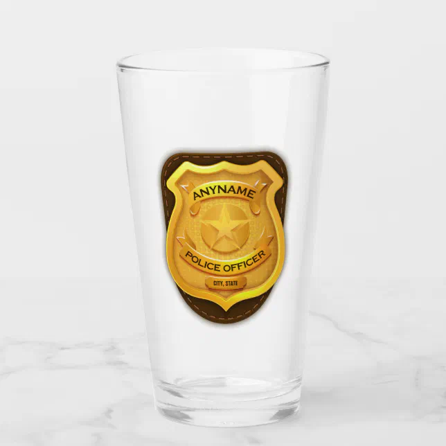 Personalized Police Officer Sheriff Cop NAME Badge Glass | Zazzle