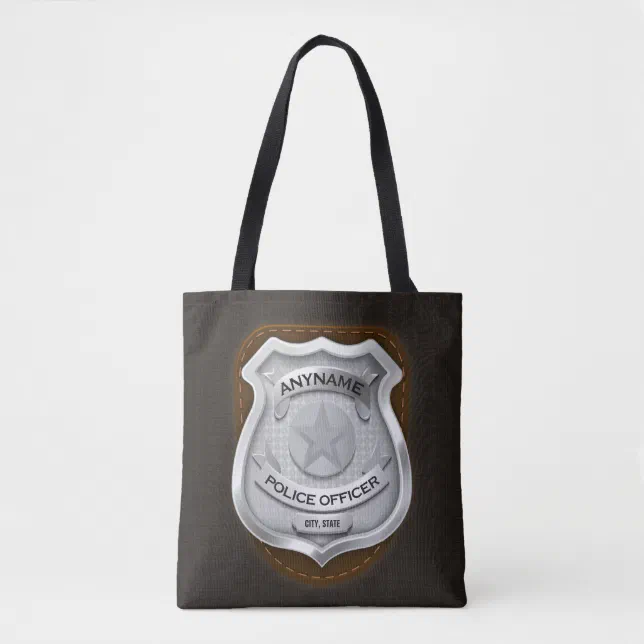 Personalized Police Officer Sheriff Cop NAME Badge Tote Bag | Zazzle