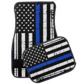 Personalized Police Officer Thin Blue Line Car Floor Mat | Zazzle