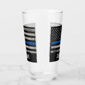 Personalized Police Officer Thin Blue Line Glass | Zazzle