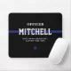 Personalized Police Officer Thin Blue Line Mouse Pad | Zazzle