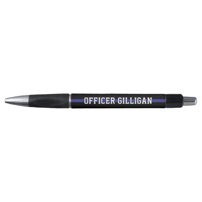 Personalized Police Officer Thin Blue Line Pen | Zazzle
