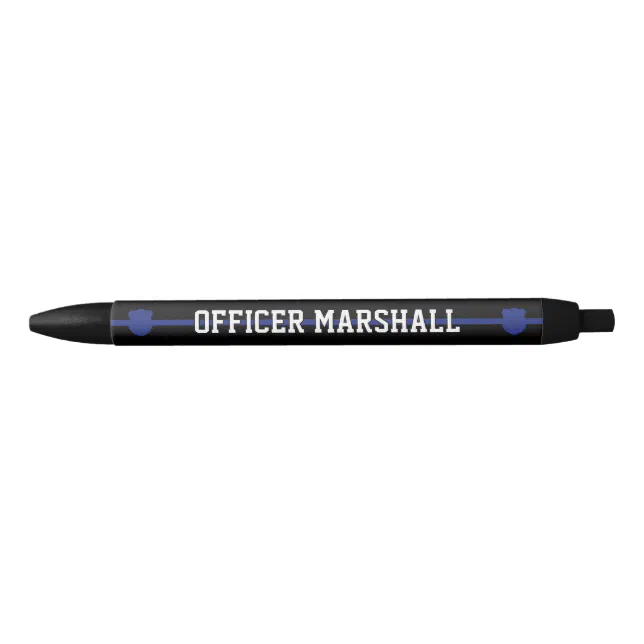 Personalized Police Officer Thin Blue Line Pen | Zazzle