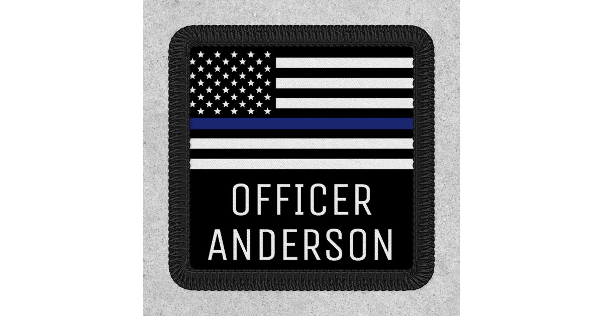 Personalized Police Officer Thin Blue Line Police Patch | Zazzle