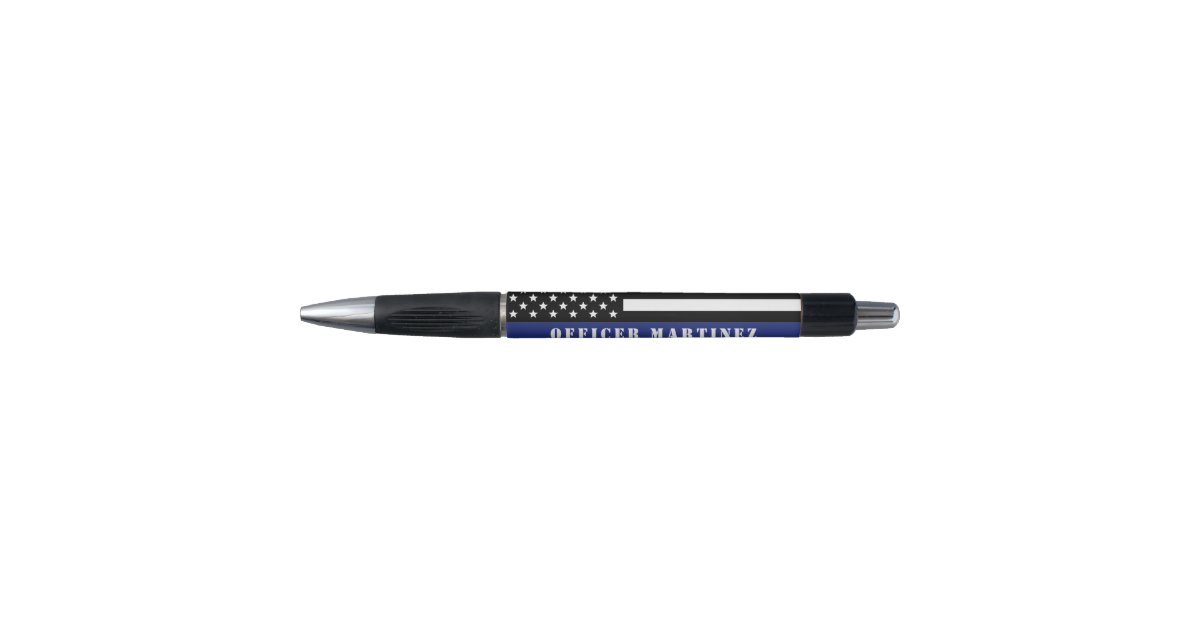 Personalized Police Officer Thin Blue Line Police Pen | Zazzle