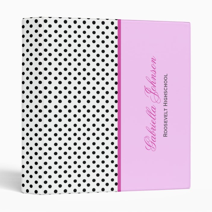 Personalized Polka Dot Binder | Zazzle.com
