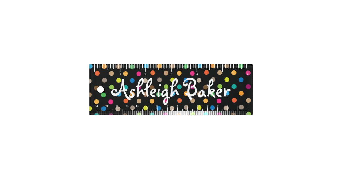 Personalized Polka Dot Ruler | Zazzle