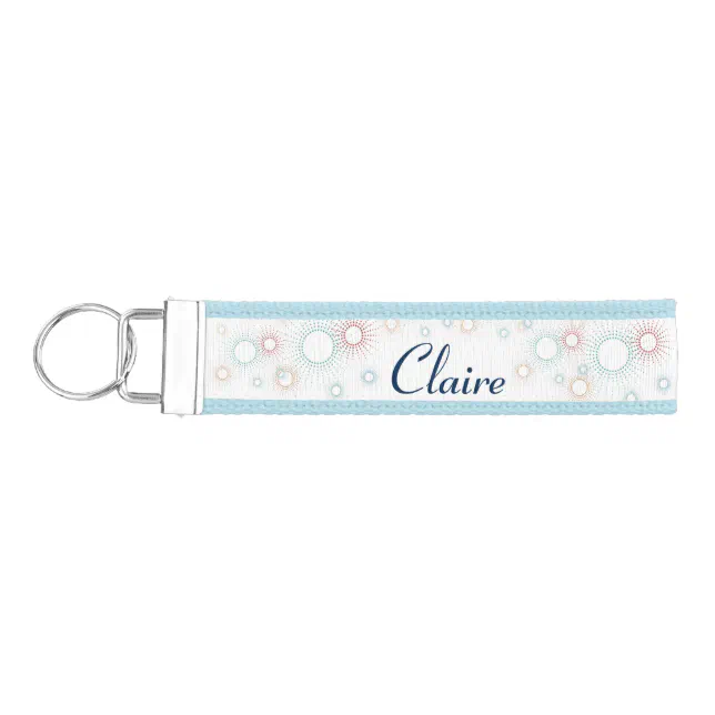 Personalized Polka Dot Wrist Keychain | Zazzle