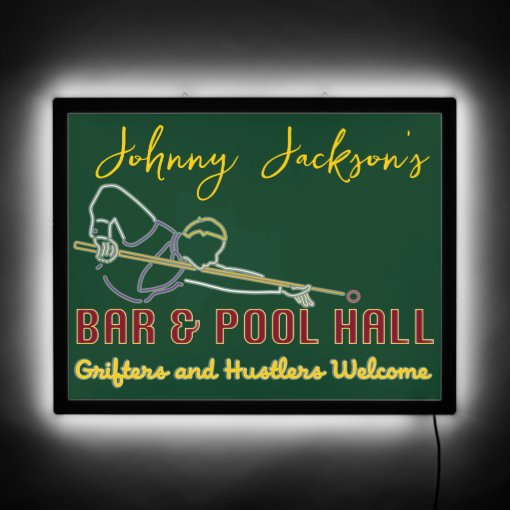 Personalized Pool Hall Neon Glow Style Game Room LED Sign | Zazzle