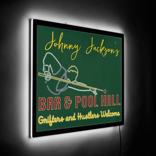 Personalized Pool Hall Neon Glow Style Game Room LED Sign | Zazzle
