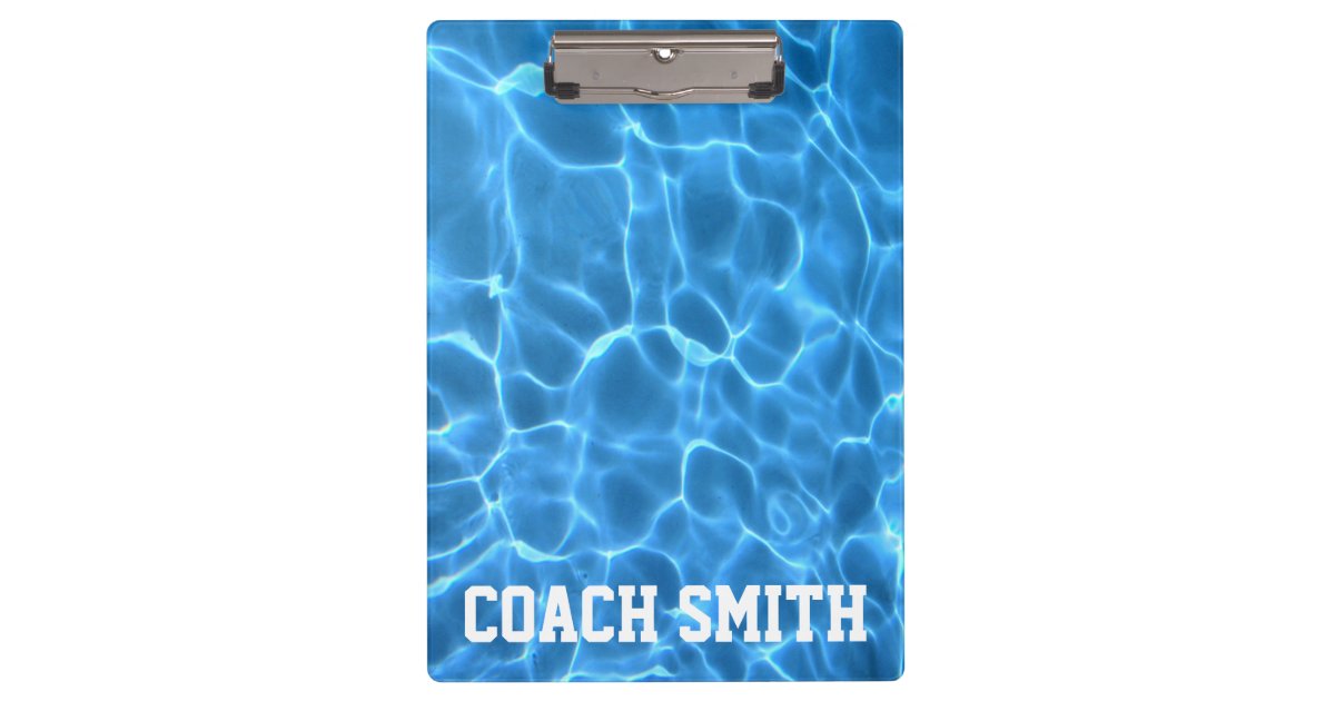 Personalized Pool Photo Swimming or Diving Coach Clipboard | Zazzle