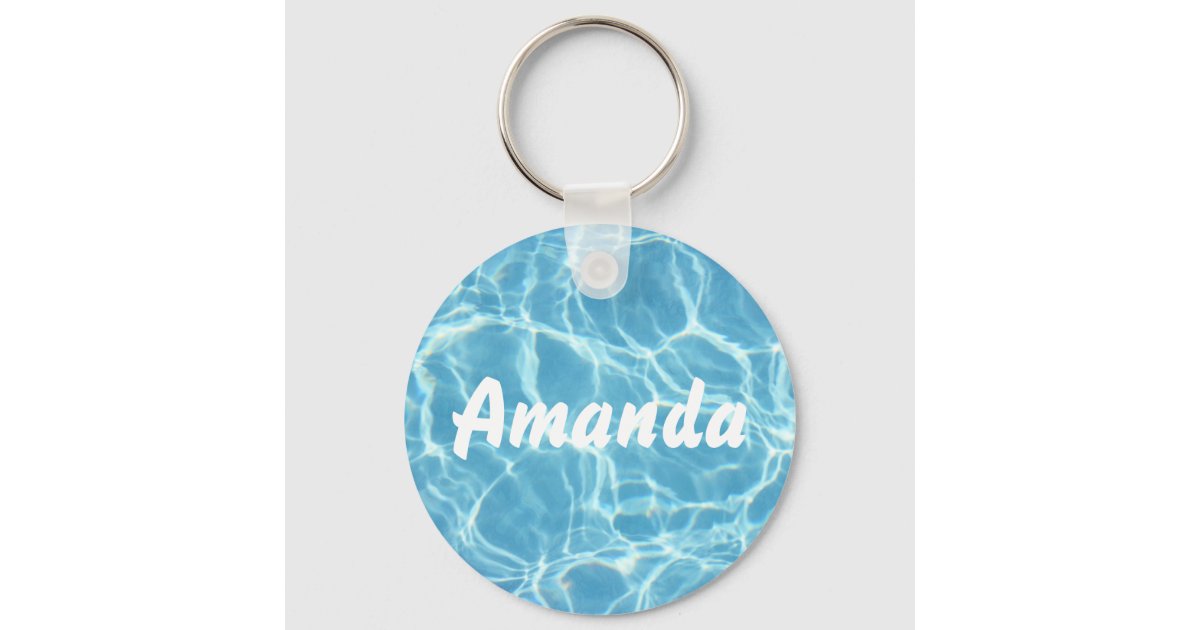 Personalized Pool Water Keychain | Zazzle