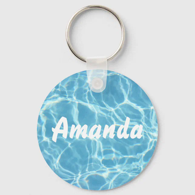 Personalized Pool Water Keychain | Zazzle