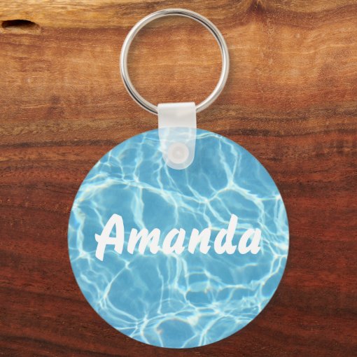 Personalized Pool Water Keychain | Zazzle