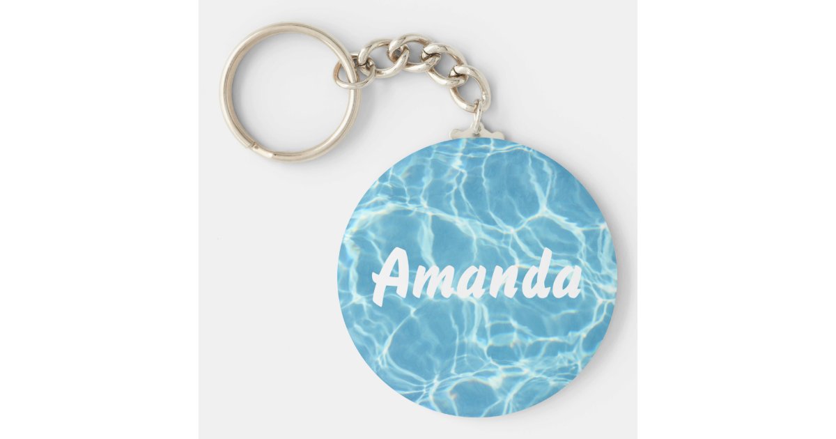 Personalized Pool Water Keychain | Zazzle.com