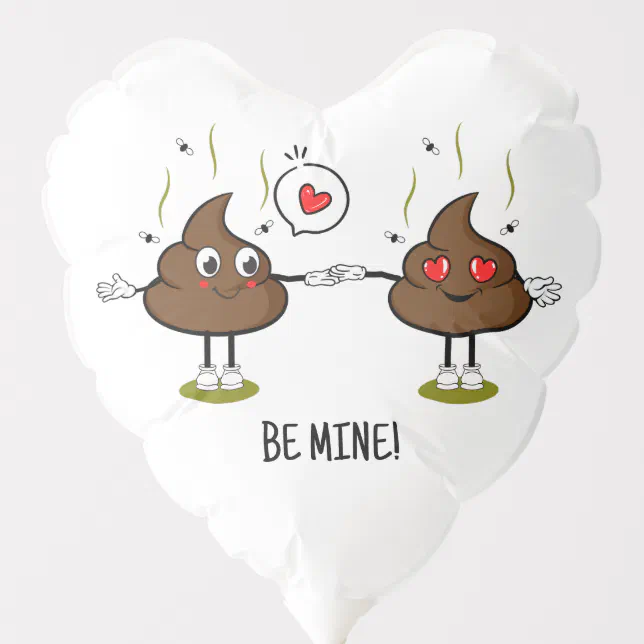 Personalized Poop Emoji Love Couple Balloon | Zazzle
