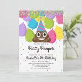 Personalized Poop Emoji Themed Birthday Party Invitation | Zazzle