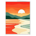 Personalized Pop Art Sunset Sunrise Beach Birthday Card | Zazzle