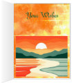 Personalized Pop Art Sunset Sunrise Beach Birthday Card | Zazzle