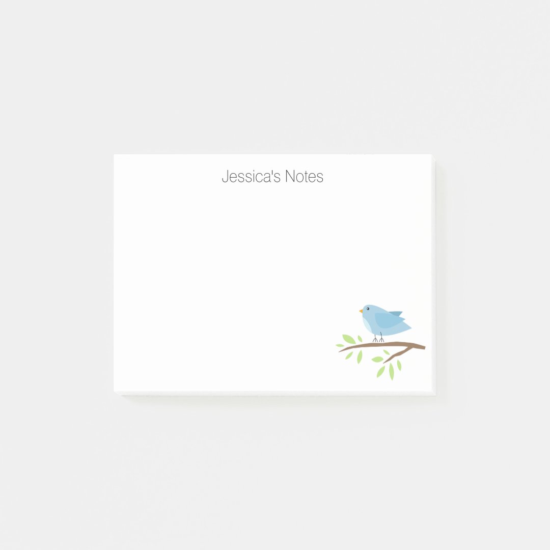 Personalized Post-it® notes with bird illustration | Zazzle