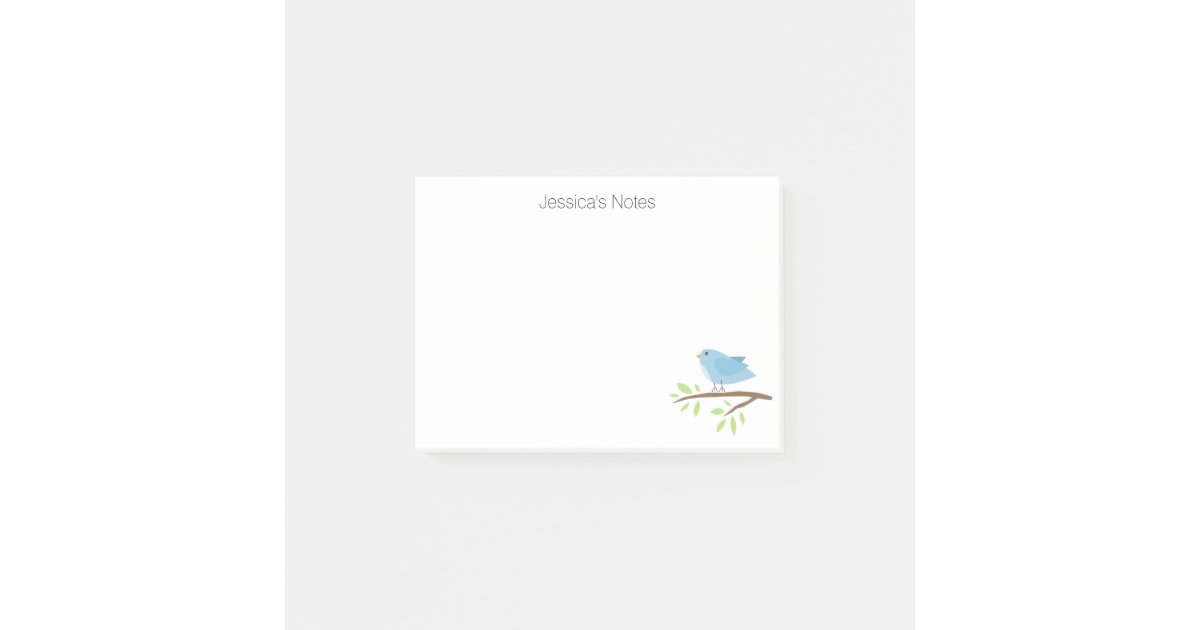 Personalized Post-it® notes with bird illustration | Zazzle