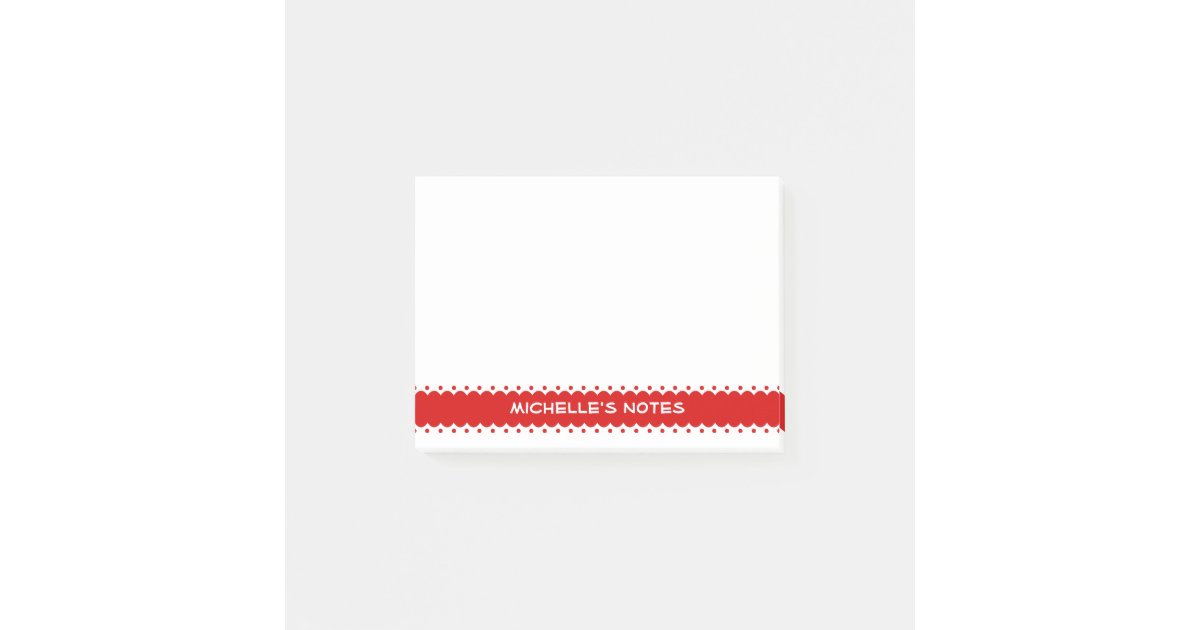 Personalized Post-it® notes with cute red border | Zazzle