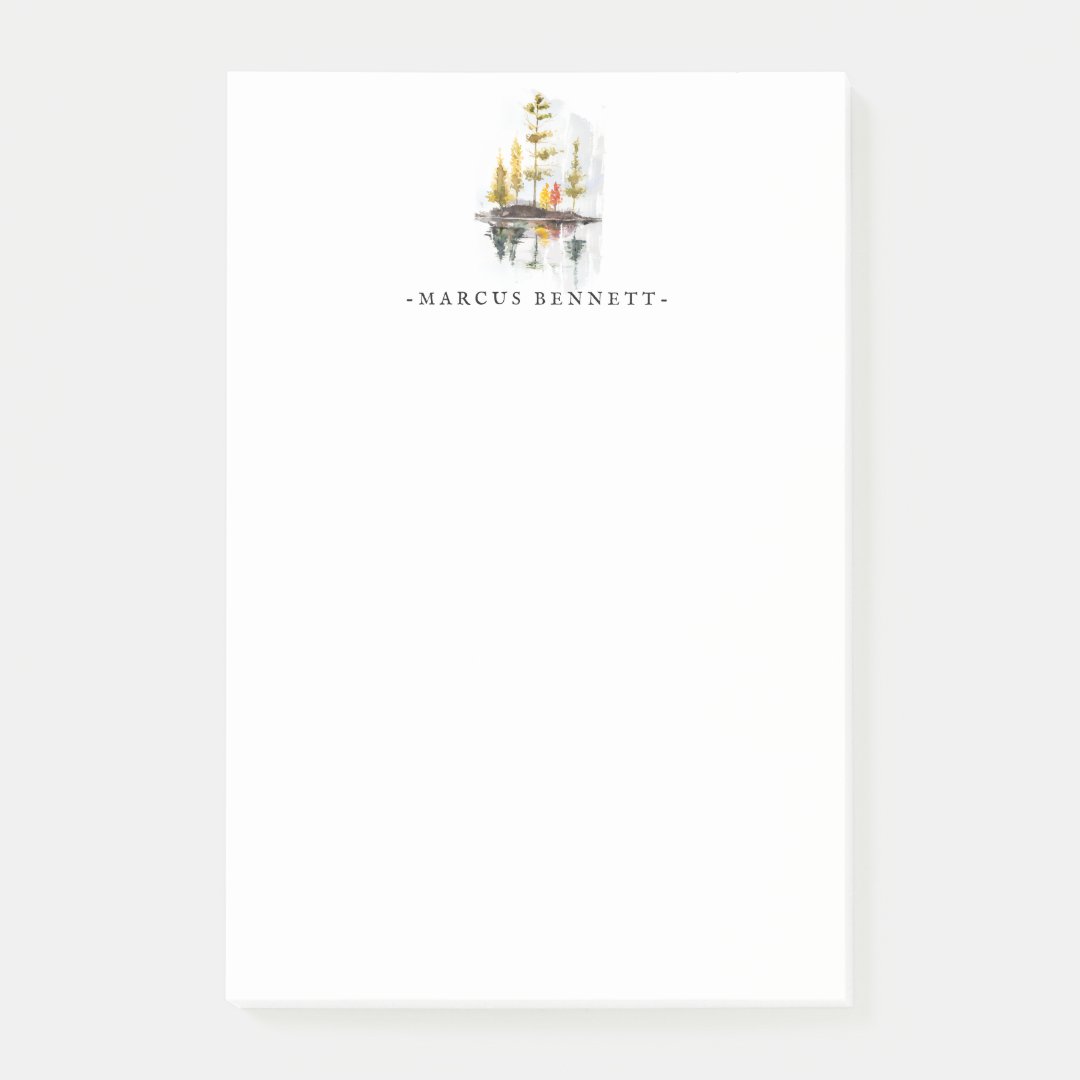 Personalized Post Its | Rustic Autumn Pines Post-it Notes | Zazzle