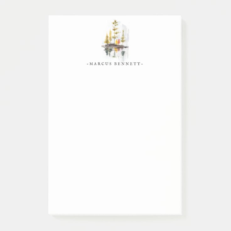 Personalized Post Its | Rustic Autumn Pines Post-it Notes | Zazzle