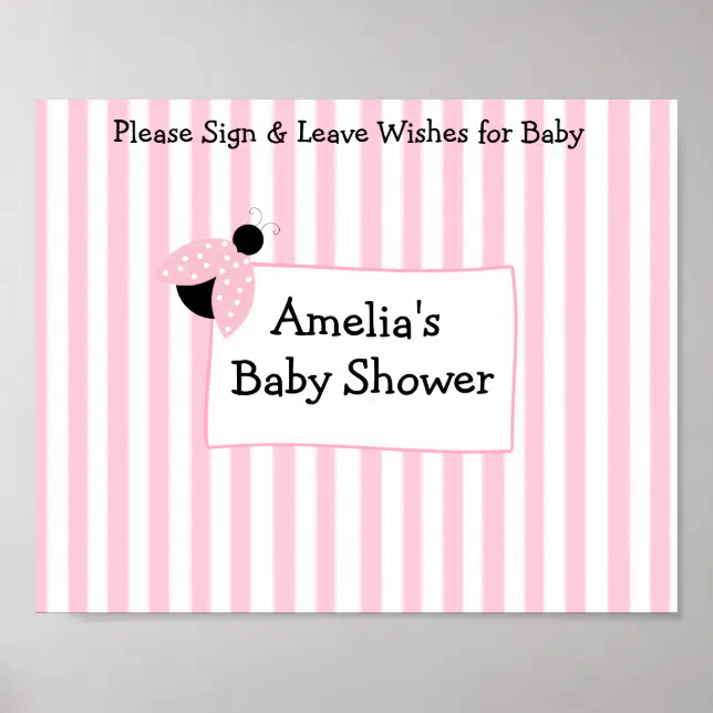 Personalized Poster Keepsake for Pink Baby Shower | Zazzle