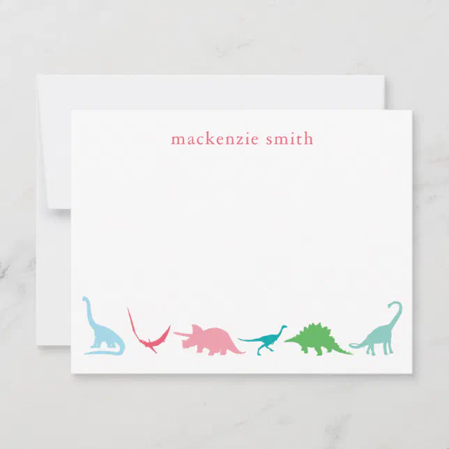 Personalized Preppy Dinosaur Thank You Stationery Note Card | Zazzle