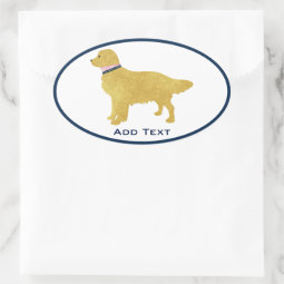 Personalized Preppy Golden Retriever Oval Sticker | Zazzle