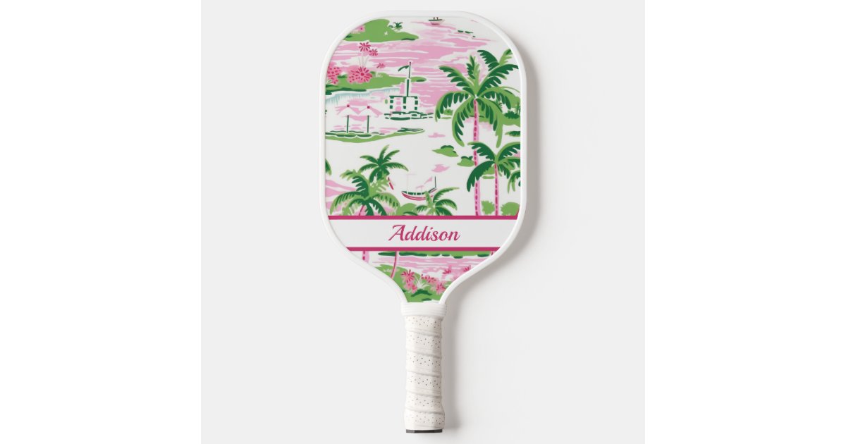 Personalized Preppy Pink Pickleball Paddle | Zazzle