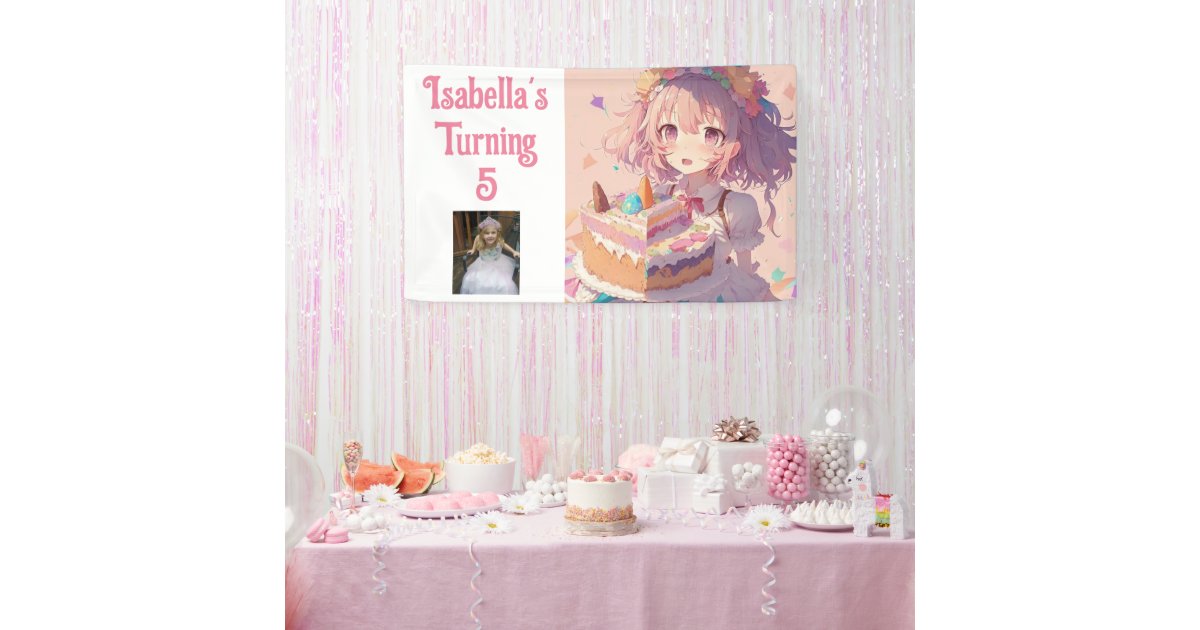 Personalized Pretty Anime Girl Banner | Zazzle