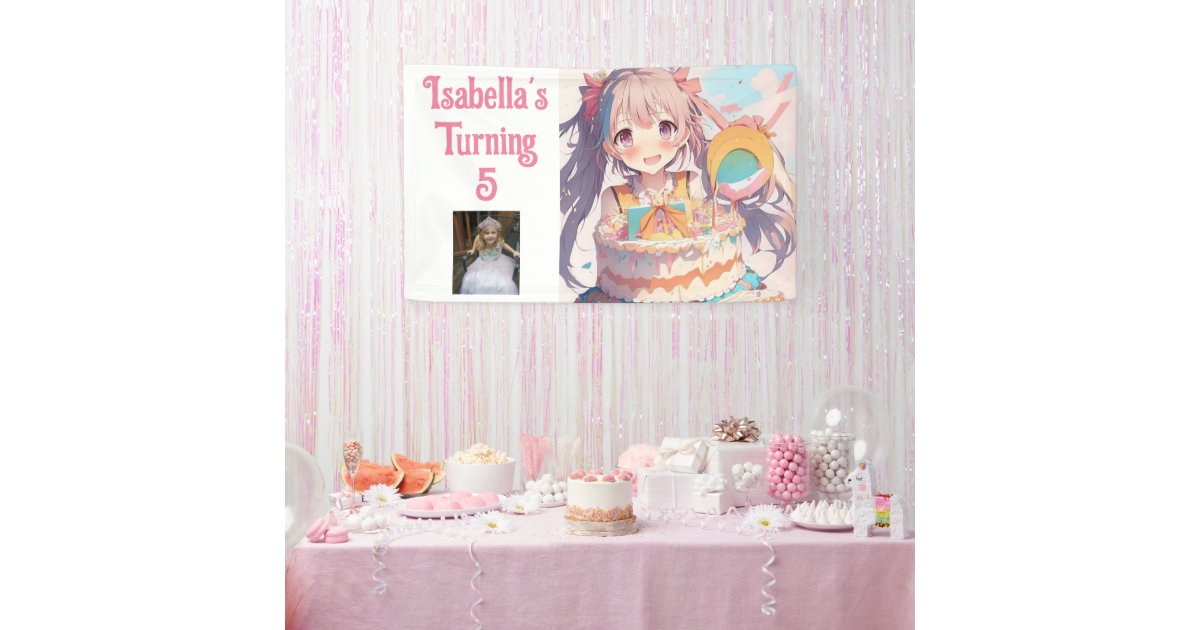 Personalized Pretty Anime Girl Banner | Zazzle