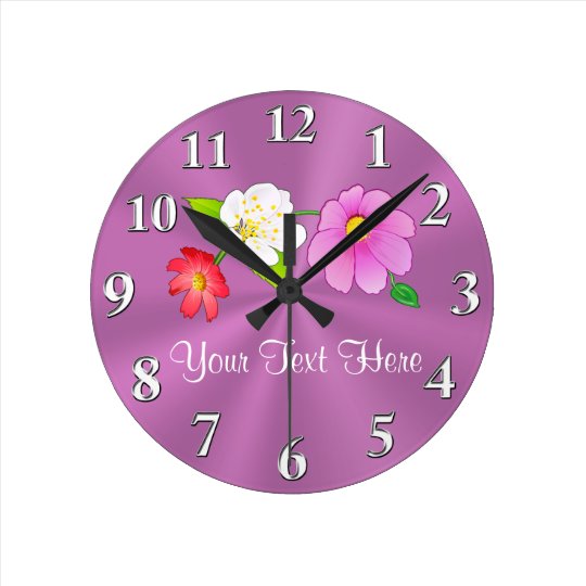 Personalized Pretty Clocks with Hawaiian Flowers | Zazzle.com
