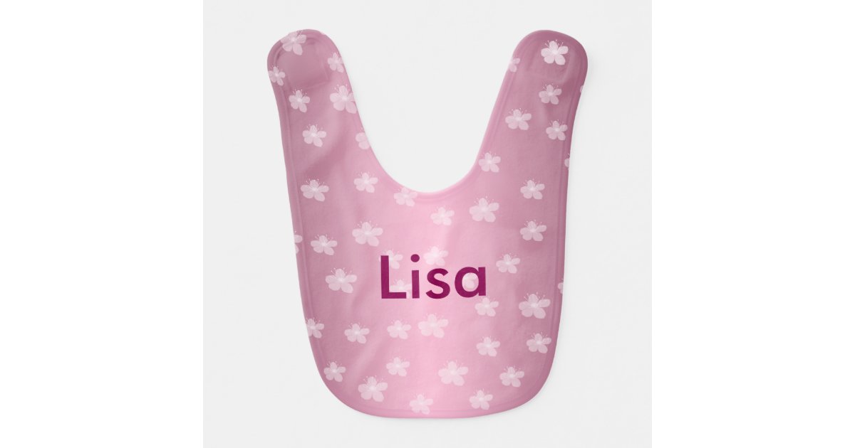 Personalized Pretty Pink Floral Baby Bib | Zazzle