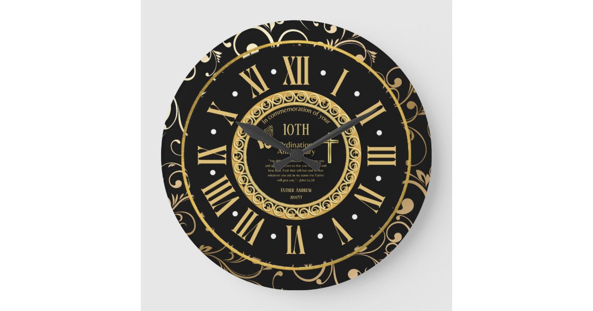 Personalized Priest Anniversary Ordination Clock | Zazzle
