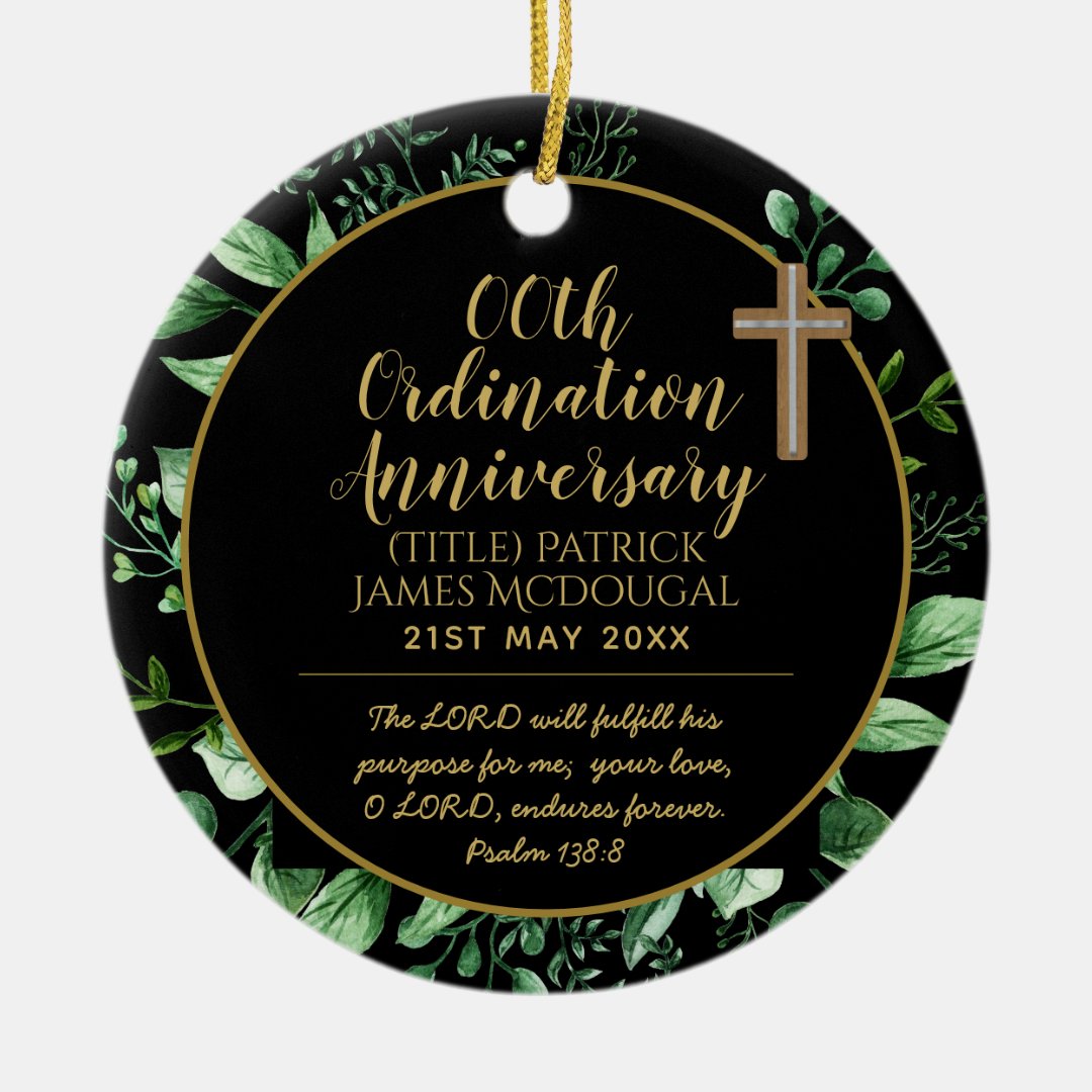 Personalized Priest Ordination Anniversary Gift Ceramic Ornament | Zazzle