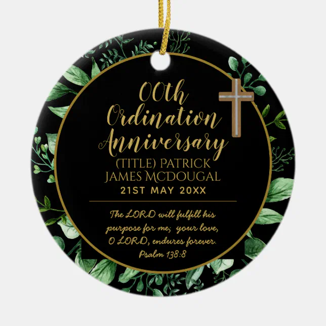 Personalized Priest Ordination Anniversary Gift Ceramic Ornament | Zazzle