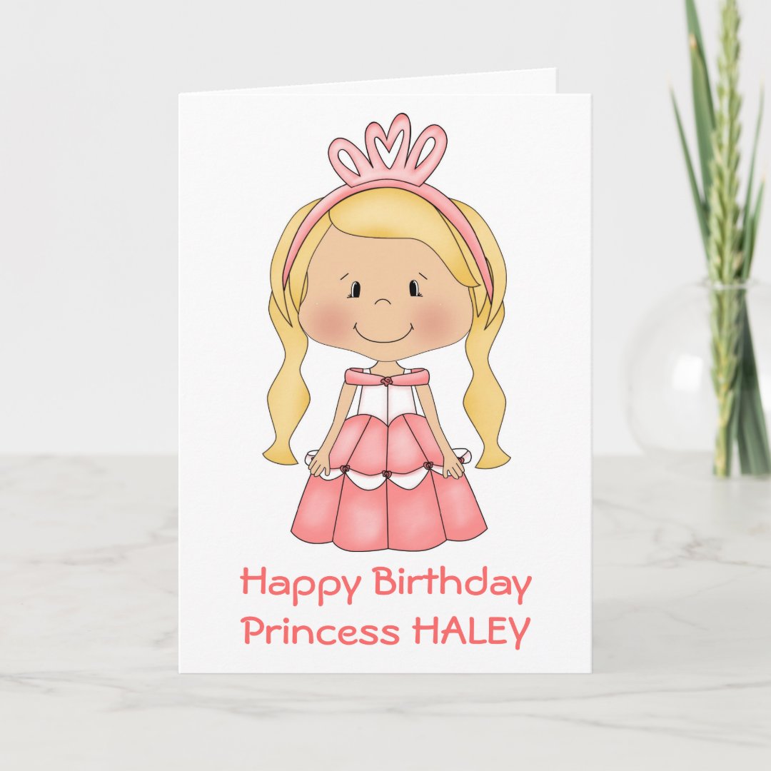 Personalized Princess Birthday card | Zazzle
