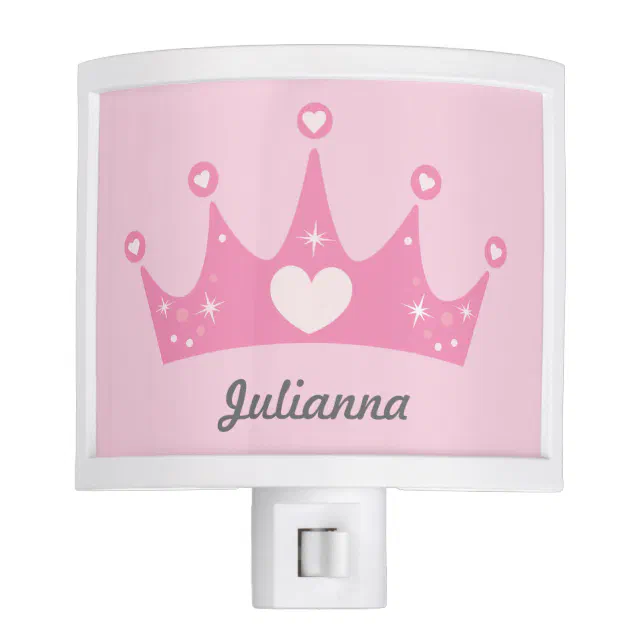 Personalized Princess Crown Night Light / Pink | Zazzle