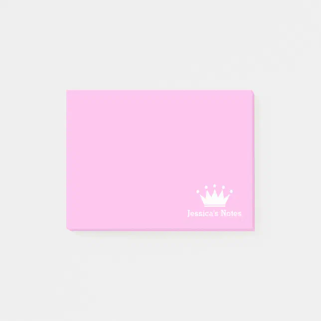 Personalized princess crown pink Post-it® notes | Zazzle