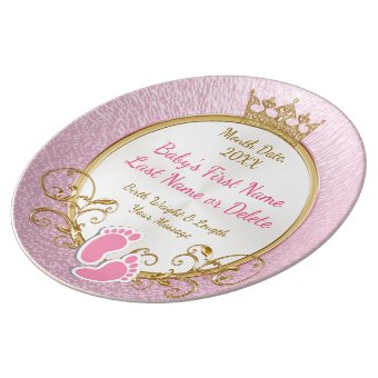 Personalized Princess Keepsake Gifts for Baby Girl Dinner Plate | Zazzle