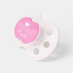 Personalized princess pacifier with name and crown | Zazzle
