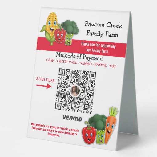 Personalized Produce Stand Venmo Pay Here Sign | Zazzle